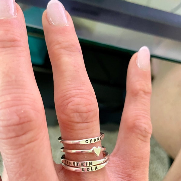 Sweet Heart Ring, Stackable Heart Ring, Dainty Solid Gold Heart or ...