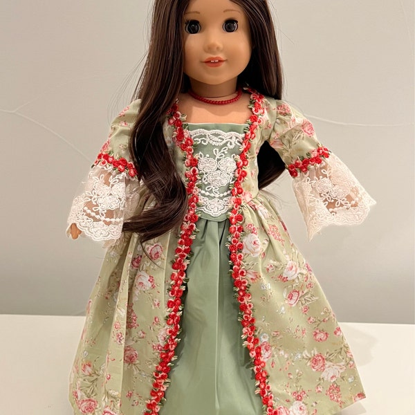18 Inch Doll 1830s Day Dress With Pereline and Cameo Neckband. - Etsy