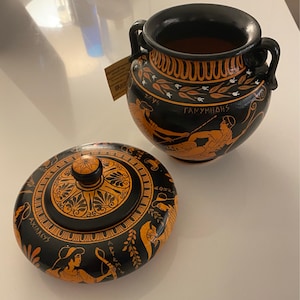 Greek Pottery Pot Vase 26cm Zeus with Leda and Triton | Etsy