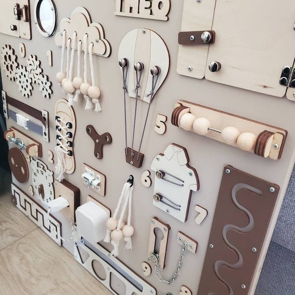 Big Busy Board, Activity Board for Exercising Fine Motor Skills - Etsy