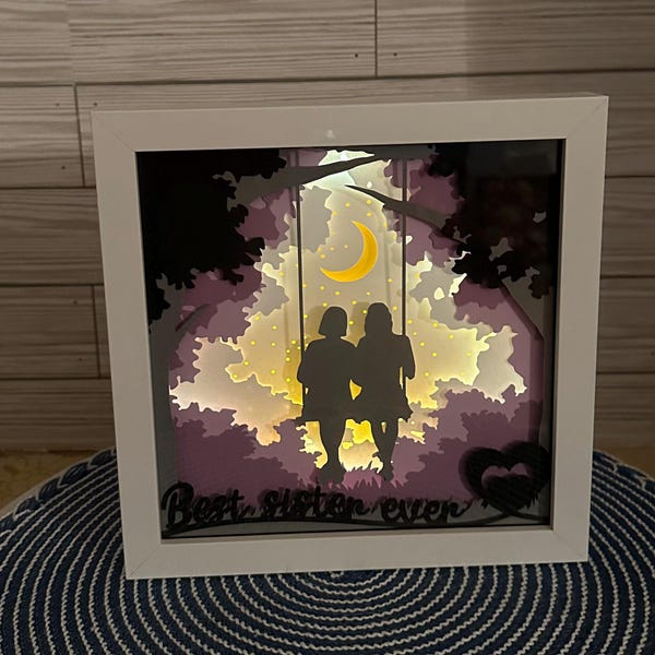 Customizable Sisters Shadow Box Svg Bundle, Family Shadowbox Svg Cricut ...
