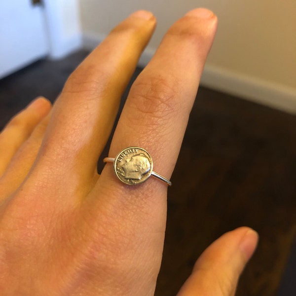 Mini Dime Ring - Etsy