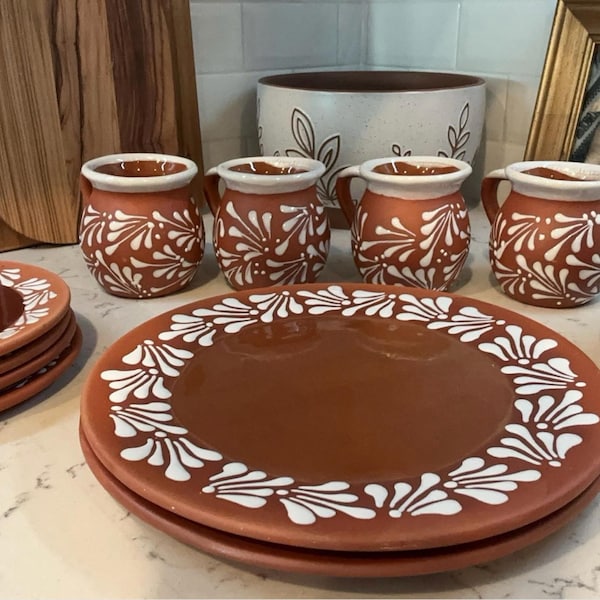 Mexican Barro Plumeado, Mexican Barro Talavera. White Barro Talavera ...