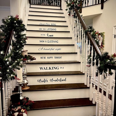 Winter Wonderland Staircase Decal Stickers for Christmas, Festive ...