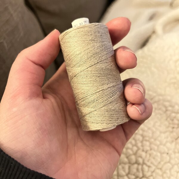 Linen Thread Natural Grey X 100 Meters Set of 1/5/10 Spools Czech Linen ...