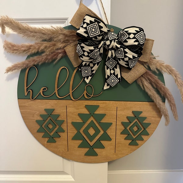 Aztec Door Hanger | Western|personalized | Wood Decor | Front Door ...