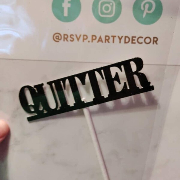 QUITTER Cake Topper, Retirement Cake Topper, Happy Retirement Sign ...