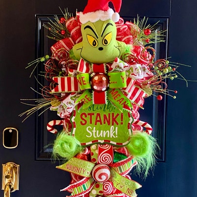 Grinch Themed Swags, Grinch Themed Wreaths, Grinch Decor, Christmas ...