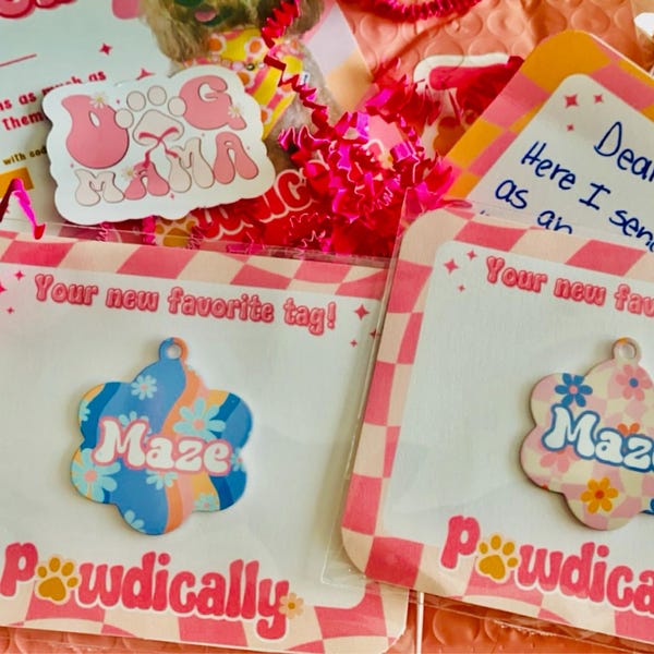 Retro Smiley Dog Tag Retro Dog Tag Pet Tag Custom Dog Tag Personalized ...