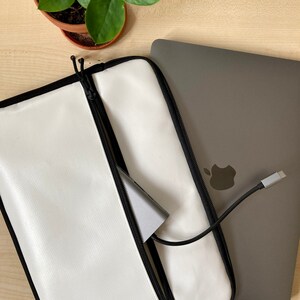White Laptop Case From Upcycled Fabric Laptop Sleeve for 13 - Etsy
