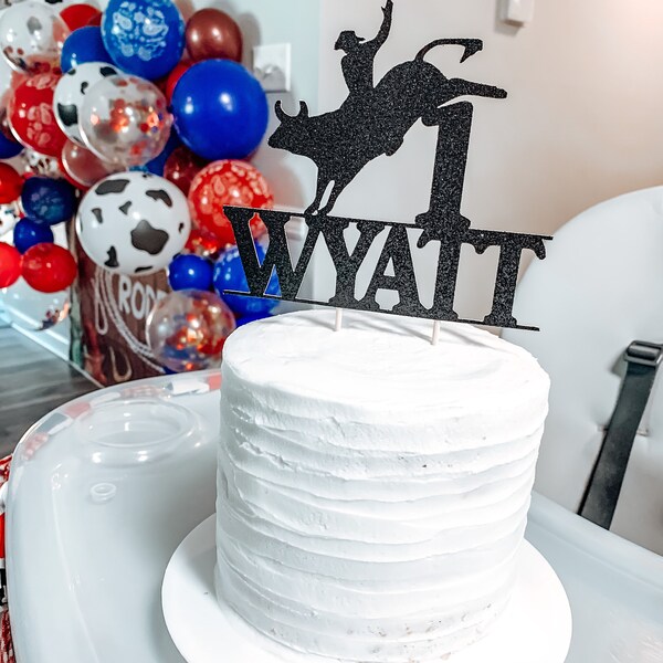 Cowboy Cake Topper | Bull Riding Cake Topper | Cowboy Birthday | Cowboy ...