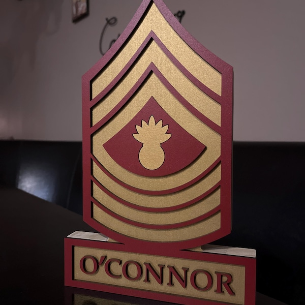 USMC Marine Corp Enlisted Rank Standing Name Plate - Military Promotion ...