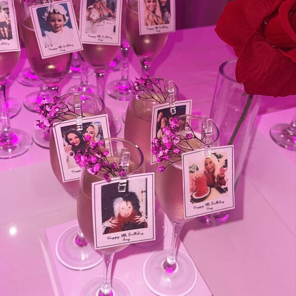 16 X Personalised Text and Photograph Drink Toppers Edible Wafer Rice ...