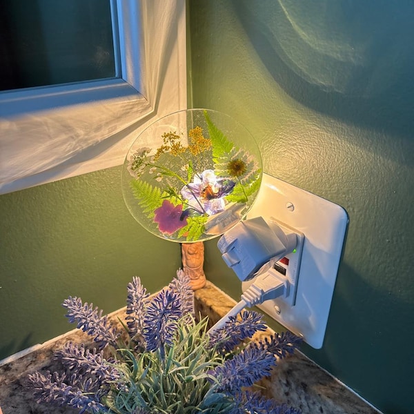 Handmade Real Press Flower Nightlight, Wild Flower Night Light for ...