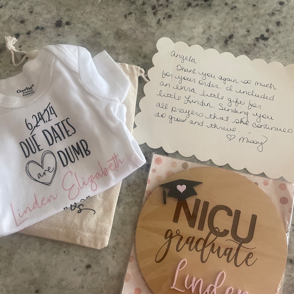 Due Dates Are Dumb Onesie®, NICU Baby Outfit, Preemie Baby Clothes ...