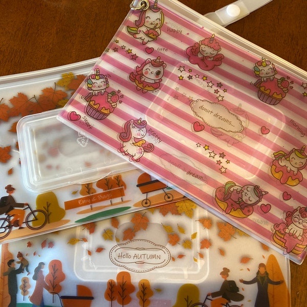 SET OF 2 , Wet Wipe Pouch ,holder ,cover,diaper ,travel ,refillable ...