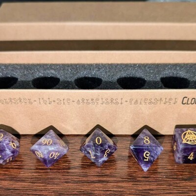 Hydra's Teeth Fossilized Coral Precious Gemstone Dice Set for D&D ...