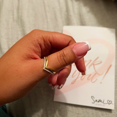 V Ring Set Stacking Ring Chevron Ring Minimalist Ring - Etsy