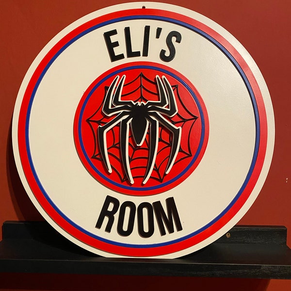 Personalised Spider Man Childs Room Sign - Etsy UK
