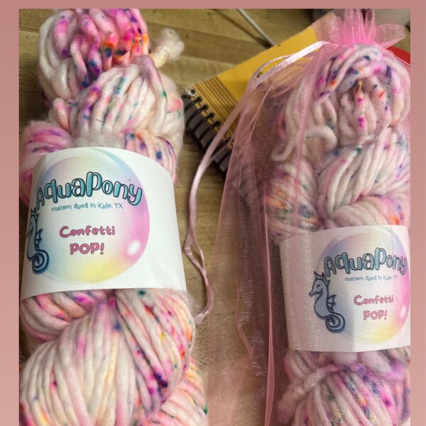 Confetti Pop Bulky Yarn, Custom Hand Dyed, Speckles, 100% Superwash ...