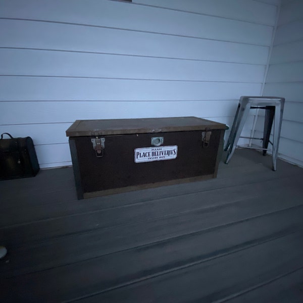 Place Deliveries Inside Box Metal Sign • Rustic Looking • Customizable ...