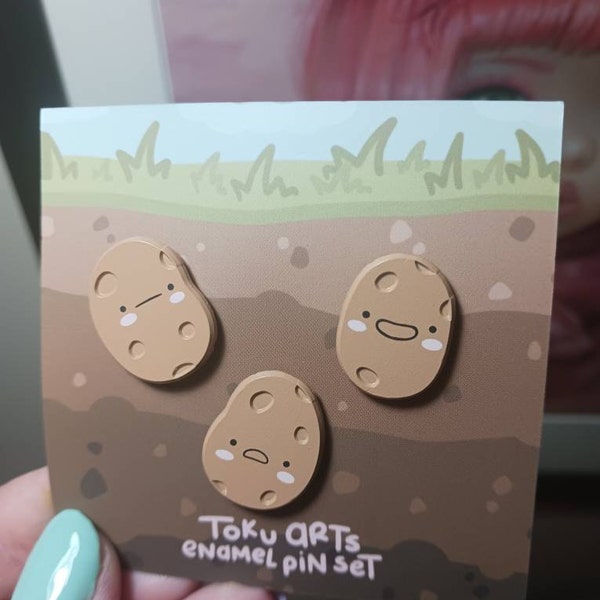 Kawaii Potatoes Mini Enamel Pin Set - Etsy