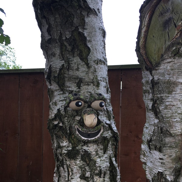 Willy the Tree Face. Funny Faces for Trees. Outdoor Sculpture, Statue ...