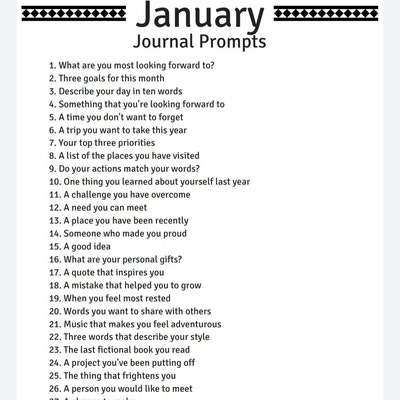Printable: A Year of Journal Prompts B&W - Etsy