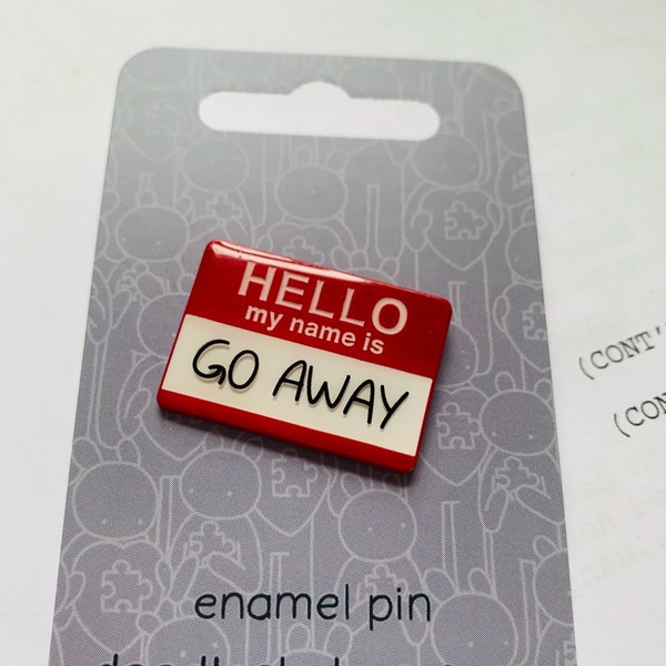 Hello My Name is Enamel Pin Badge – Funny Name Tag Brooch – Quirky Pin ...