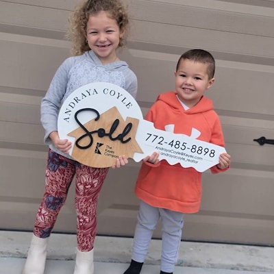 Just Sold House Shaped Sign, House Sign With LOGO, Sold Sign for ...