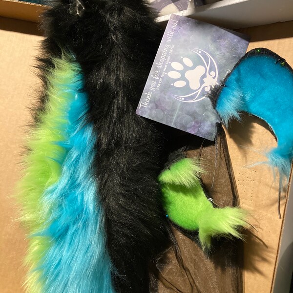 Ivory and Blonde Cat Tail Cosplay Tail Faux Fur Tail Hand Made Tail ...