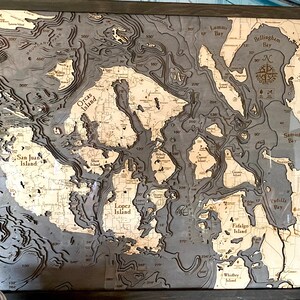 Seneca Lake Wood Carved Topographic Depth Chart / Map | Etsy