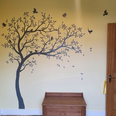 Wall Decal Large Tree Decals Huge Tree Decal Nursery With Birds Tree ...
