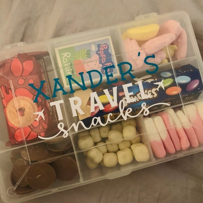 Personalised Travel Snacks Box FOOD SAFE Plane Snacks Road Trip Snacks ...