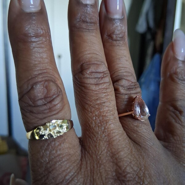 10k & 14k Solid Gold Vintage Nugget Smashing Band Ring Gift for Men ...