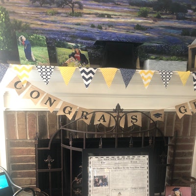 Graduation Banner, Congrats Grad, Rustic Burlap, Party Decor ...