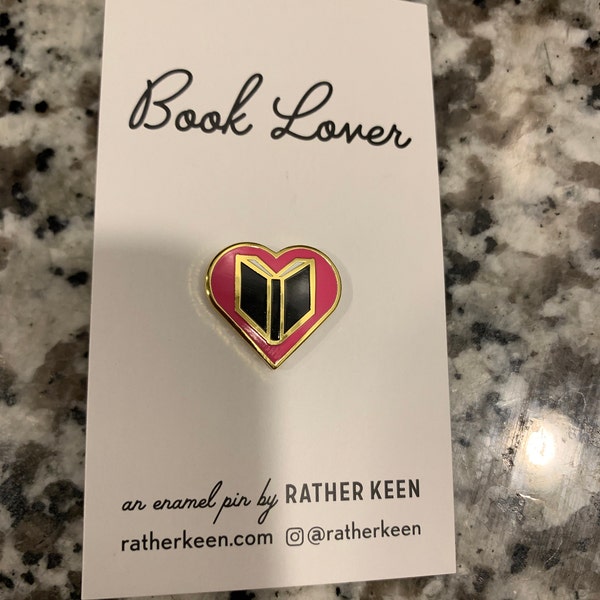 Book Lover Enamel Pin - Gift for Book Lover - Book Jewelry - Book Lapel ...