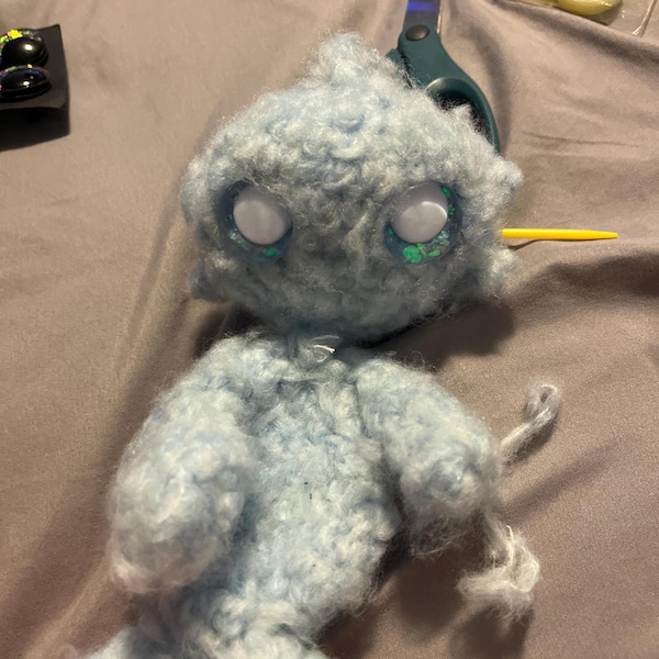 Moss the Sprite Snuggler Crochet Pattern With Fluffy Yarn Tips, Moss ...