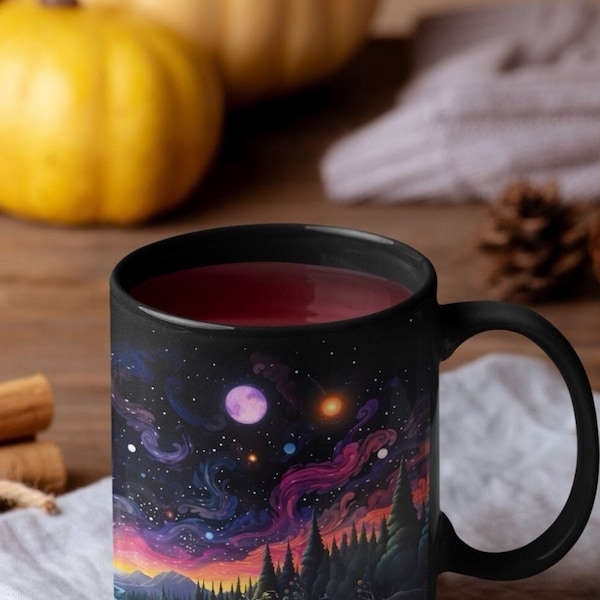 Cosmic Universe Ceramic Mug | Galaxy Stars Planets Coffee Cup | Space ...