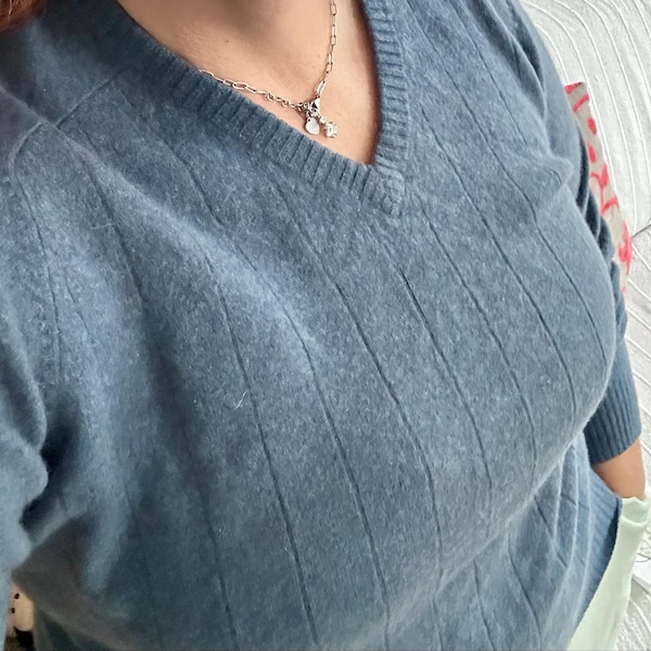 HUGO BOSS Damen Pullover, ausgestellter grauer Pullover, Merino ...
