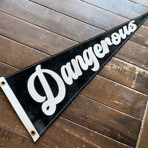 Large Single Word Custom Suede and Leather Pennant Flag Banner ...