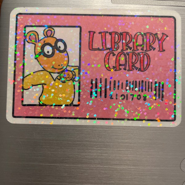 Arthur Library Card Sticker || Kindle Sticker || Bookish Sticker ...