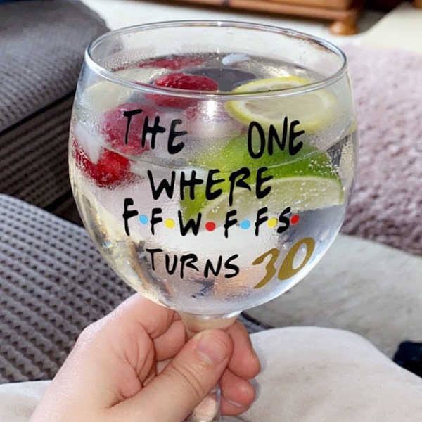 Friends Gift, Gin Glass, Personalised Gin Glass, Sister Gift, Gift for ...