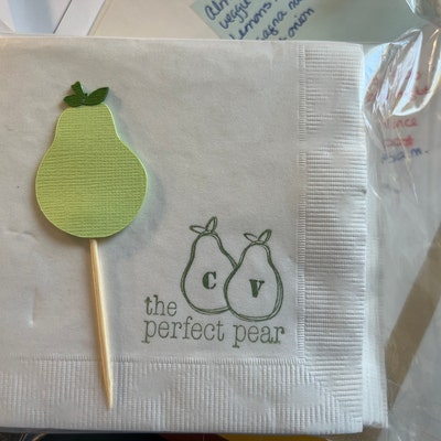 Pear Cupcake Toppers Perfect Pair Wedding Shower Perfect Pair Shower ...