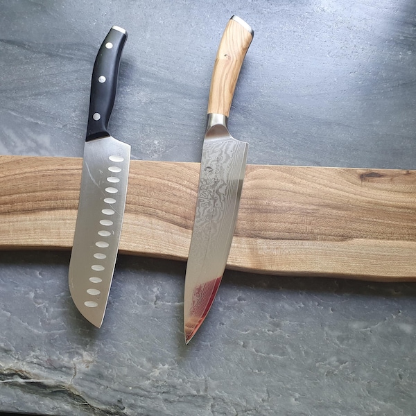 Handcrafted Oak Magnetic Knife Holder With Strong Neodymium Magnets ...