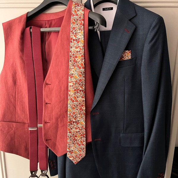 Liberty Print Men's Necktie Made in Poppy & Daisy ~ Floral Necktie in ...