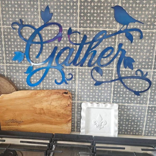 Metal Gather Sign Metal Gather Wall Decor Gather Wall Art Gather Wall ...