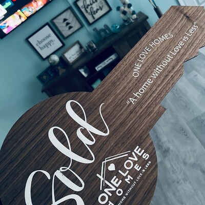 Personalize Real Estate Key Custom Key Sold Sign Realtor Sign Sold Key ...