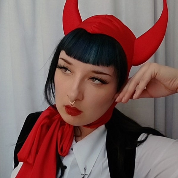 Devil Hood | Red Devil Hood | Vintage Devil Hood | Devil Bonnet - Etsy
