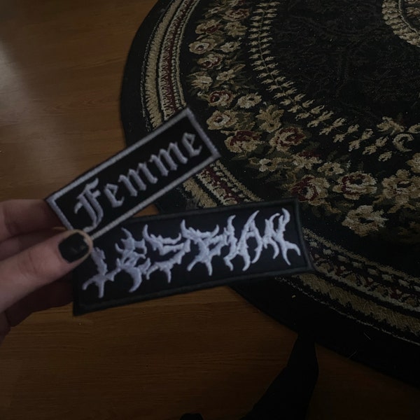 Custom Embroidered Patch Old English Name Tag Black Metal Punk LA ...